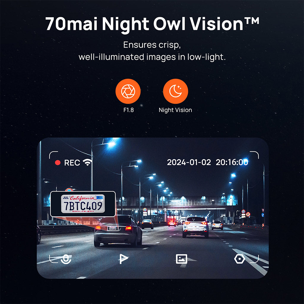 Dash Cam M500 2.7K HDR 170¡ã FOV eMMC Storage - 70mai – 70mai Official ...