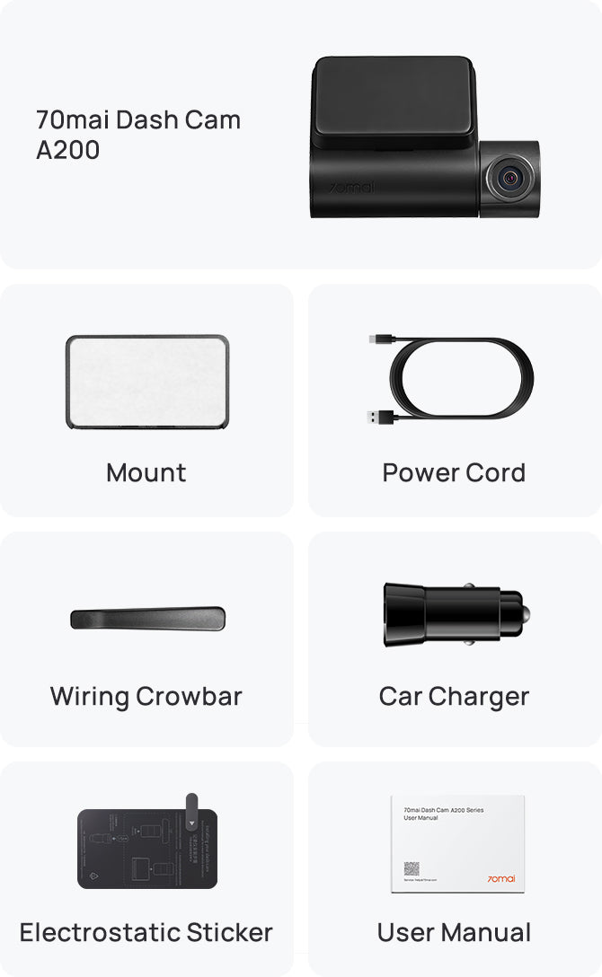 Dash Cam A200 Dual-Channel 1080P 60FPS - 70mai – 70mai Official Store